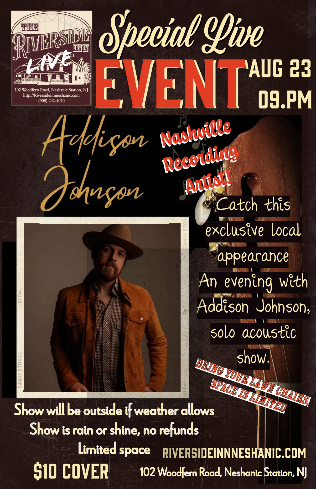 Riverside Inn presents Addison Johnson | Visit Somerset County NJ